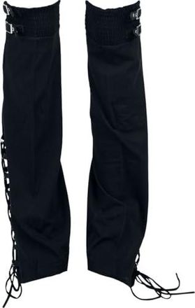 Gothicana by EMP Femme Jambi&egrave;res noires avec la&ccedil;age et boucles S-M