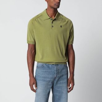 Ami Ami De Coeur matcha green wool polo shirt