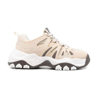 Patrizia Pepe Femme, Chaussures, Beige, Taille: 36 EU Baskets en maille &agrave; lacets