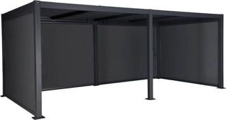 Sweeek Pergola bioclimatique aluminium et acier 3x6m lames orientables + 4 stores 3m PALACE anthracite