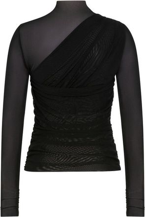 HUGO BOSS Langarmshirt Etulah Premium Damenmode aus Mesh, Slim Fit