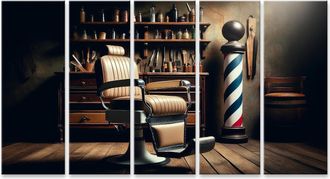 Islandburner Bild auf Leinwand Barbershop Nostalgie In Klassischem Ambiente Bilder Wandbilder Poster