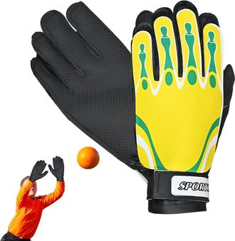 Generico Fußballhandschuhe | 1 Paar Jugend-Torwarthandschuhe, Fußballzubehör, atmungsaktiv, gepolstert, für Training, Wettbewerb, Schule, Ligas