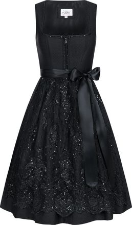 N&uuml;bler Dirndl N&Uuml;BLER Midi Dirndl Kathleen, Damen, Gr. 32, EURO, schwarz, Obermaterial: 90% Polyester PES. 10% Viskose CV., Kleider, Topseller