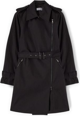 Motivi Gabardine-Trenchcoat mit asymmetrischem Verschluss - - Coats - Damen - Schwarzk - XS