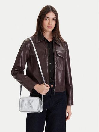 Calvin Klein Handtasche Bold Ck Metallic Camera Bag LV04F3331G Silberfarben