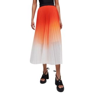 Karl Lagerfeld Plissierter Mesh Ombre Midi-Rock - - Skirts - Damen - Orange - S