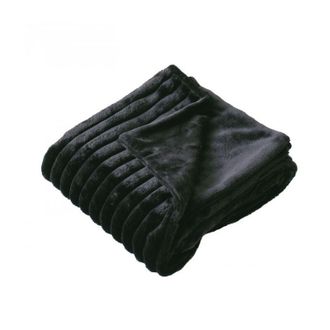 Enjoy Home Enjoy Home - Plaid c&ocirc;tel&eacute; noir effet fourrure Matisse 180x220cm - 180x220cm - Noir