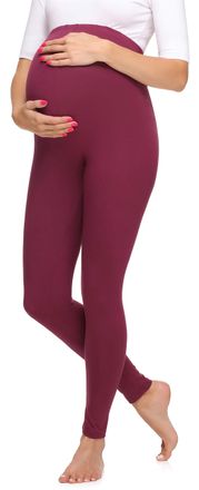 Merry Style Damen Lange Umstandsleggings aus Viskose MS10-297 (Weinrot, XXL)