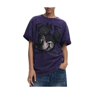Desigual T-shirt Mickey Disney - Femme - Tops - Violet - Taille: 38 FR