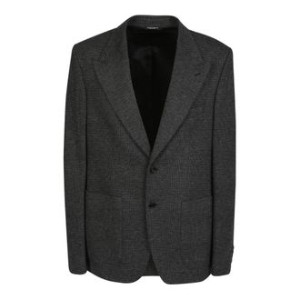 Dolce & Gabbana Karierte Gestrickte Schwarze Blazer - - Jackets - Herren - Schwarzk - S