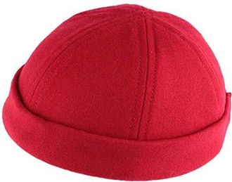 Nyls Création Léon montane Bonnet Docker Rouge Laine Homme