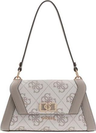 Guess sac &agrave; &eacute;paule bandouli&egrave;re Karnilla Flap Shoulder Bag Dark Taupe Logo