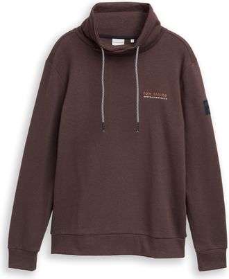 Tom Tailor Herren 1047799 Snood Sweatshirt mit Logo-Details, 39217-Mid Brown Grindle Structure, XL