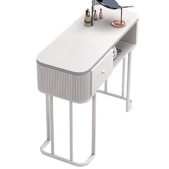 Generic Manicure Table Station Modern with Drawers, Glass Top, Multifunctional Beauty Salon Work, Compact, Nail Design for Nail Studio,Al120Cm