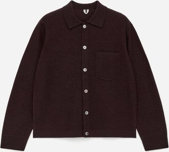 Arket Strickjacke Aus Wollwalk -Braun