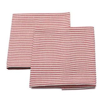 LinenMe Ensemble de 2 torchons en Lin et Coton Jazz Rouges