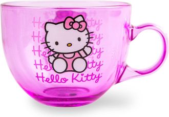 Silver Buffalo Sanrio Hello Kitty Kaffeetasse aus Glas, 473 ml