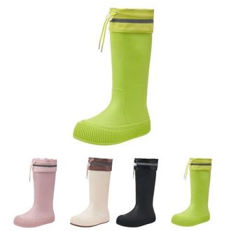 Generic Wellington Bottes de pluie en caoutchouc mi-mollet confortables doubl&eacute;es en peluche Chelsea Bottes de jardin imperm&eacute;ables antid&eacute;rapantes avec fermetur