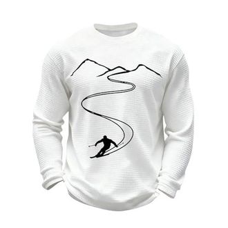 Generic Sweat-shirt &agrave; col rond pour homme - Sweat &agrave; capuche - Pull d&eacute;contract&eacute; - Pull chaud - Veste de sport - Manches longues - Imprim&eacute; r&eacute;tro - T-shirt &agrave; man