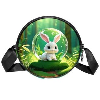 Generic Sac &agrave; bandouli&egrave;re rond pour femme, petit sac &agrave; bandouli&egrave;re avec fermeture &eacute;clair et bretelles r&eacute;glables style d&eacute;contract&eacute; pour femmes et filles