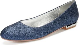 Generic Chaussures De Mariage Femme &Eacute;l&eacute;gant Bout Pointu Chaussures Mari&eacute;e Semelle Ballerines &Eacute;t&eacute; Plates Slip-on Dress F&ecirc;te Plates 1.8Cm,Dark Blue,36 EU