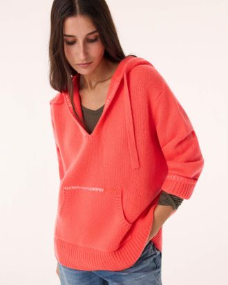Kujten Sweat &agrave; capuche en cachemire avec pompon - Pull Hoodie Solmar