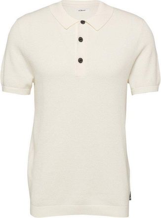 s.Oliver Kurzarmpullover Strickpullover Strukturiertes Strick-Poloshirt