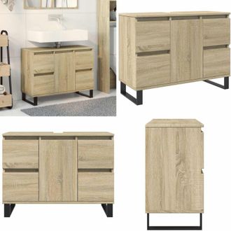 vidaXL Vidaxl - Armoire salle de bain ch&ecirc;ne sonoma 80x33x60cm bois ding&eacute;nierie