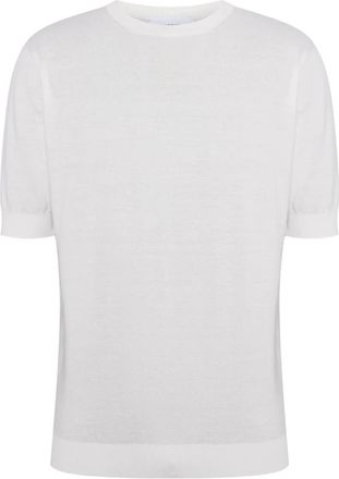 Lardini Homme, Pulls, Blanc, Taille: M Pull &agrave; Manches Courtes et Col Rond