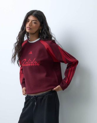 adidas Originals adidas Sportswear Logo-Pullover in Burgunderrot
