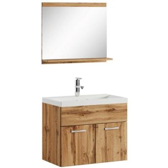 Badplaats Badezimmer Badm&ouml;bel-Set Montreal 02 60cm Waschbecken Eiche - Unt