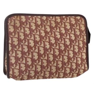 Dior Pre-owned Trotter Canvas Clutch - Femme - Pre-owned - Rouge - Taille: ONE Size
