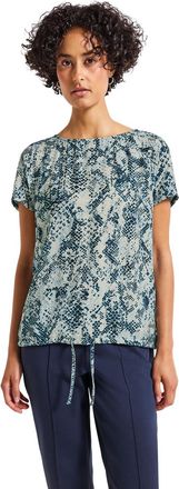 Street One Damen 3227162 Materialmix Shirt, Arona Blue, 38