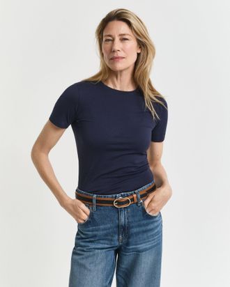 GANT Damen Leichtes T-Shirt aus Baumwolle (XXXL) EVENING Blau