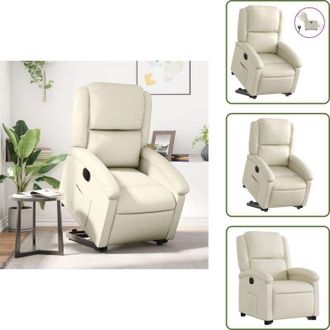 vidaXL Relaxsessel mit Aufstehhilfe Elektrisch Creme Kunstleder - Relaxsessel - Elektrischer Sessel - Fernsehsessel - Aufstehhilfe - Komfort - The Living
