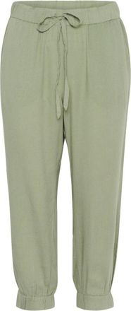 Kaffe Femme, Pantalons, Vert, Taille: 36 FR Pantalon de surv&ecirc;tement Capri avec taille &eacute;lastique