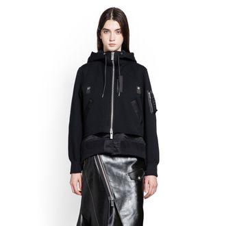 sacai Sponge Sweat x Nylon Twill Hoodie