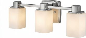 Licht-Erlebnisse Badezimmerlampe Wand 56 cm lang Chrom Wei&szlig; 3-flammig Metall Glas inkl. 3x G9 LED Wandleuchte Bad Spiegel