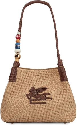 Etro Woven Raffia Pegasus Shopping Bag - - Bags - Damen - Beige - ONE SIZE