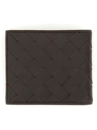 Bottega Veneta Intrecciato Woven Calf Leather Wallet - Brown