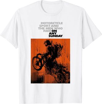 Endless Summer On Any Sunday 1971 Vintage Motorrad Filmposter T-Shirt, Unisex Erwachsene, Blau, S