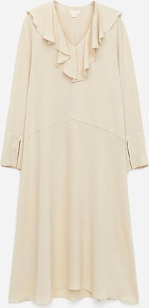 Arket Kleid Mit R&uuml;schenkragen -Beige