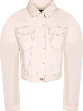 Jacquemus Femme, Vestes, Blanc, Taille: 34 FR Ovalo de-N&icirc;mes Veste en jean