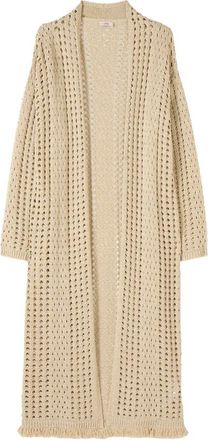 Oltre Femme, Pulls, Jaune, Taille: 42/44 FR Cardigan Maxi Ajour&eacute; Lurex