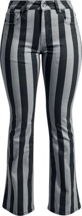 Gothicana by EMP Femme Pantalon rayé Noir-Gris W29L30