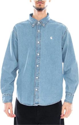 Carhartt Work in Progress Homme, Chemises, Bleu, Taille: M L/S Lucas Shirt