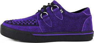 T.U.K. Leather Creeper Sneaker - Chaussures pour Hommes et Femmes - Couleur Purple Suede - Chaussures à Lacets en Cuir et Daim de Style Puck, Goth et Rocker 