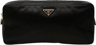 Prada Sac pochette en satin Pre-owned - Femme - Pre-owned - Noir - Taille: ONE Size