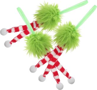 Valiclud 3stücke Plüsch Weihnachtskugel-Ornamente Mit Bommeln Hängende Dekorationen Aus Gestreiftem Schal Für Baum Fenster Oder Wand Langlebig Und Vielseitig